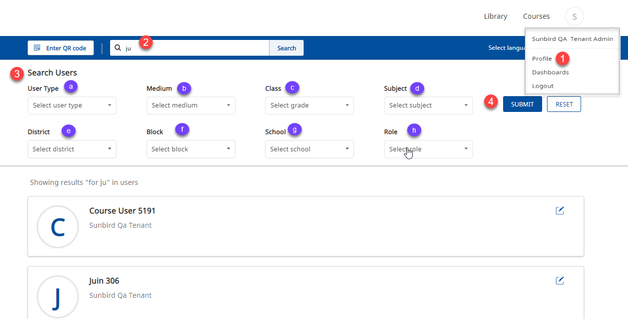 Search and Update User Profiles
