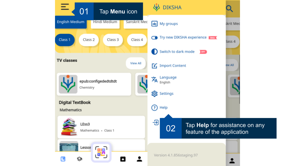 Accessing Help on the Mobile App